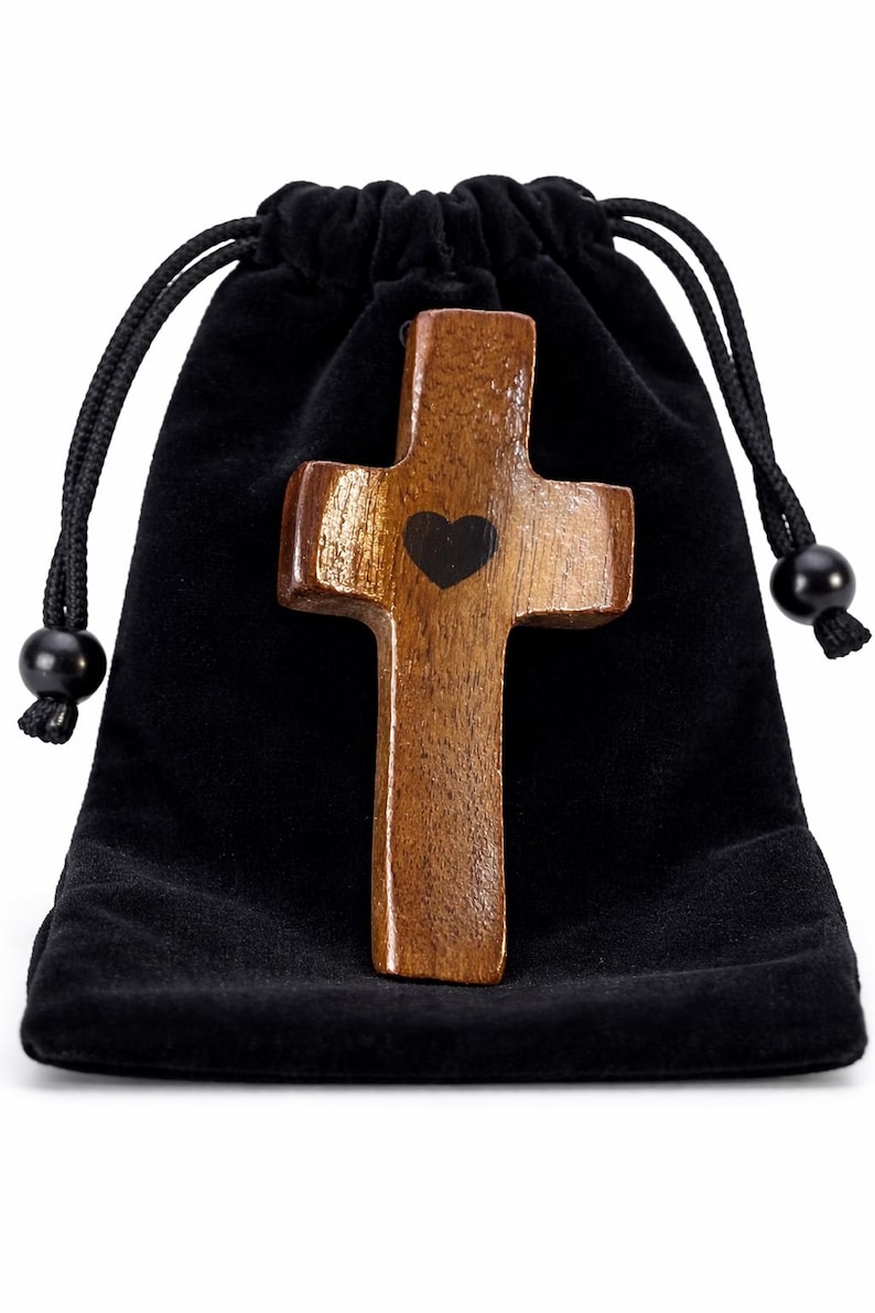 Handmade Cross My Heart Wooden Cross Pocket Cross Tiny Intericate Wood ...