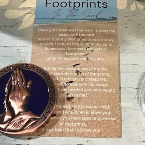Lord's Prayer Coin With Praying Hands Christian Keepsake Token ...