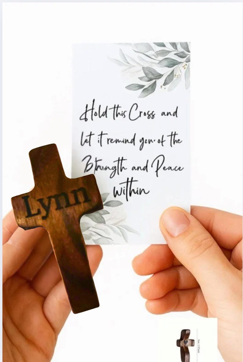Personalized Pocket Prayer Cross – Wooden Worry Relief Fidget Cross ...