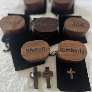 Wooden Pocket Cross Prayer Card Gift - Small Handmade Comfort Cross ...