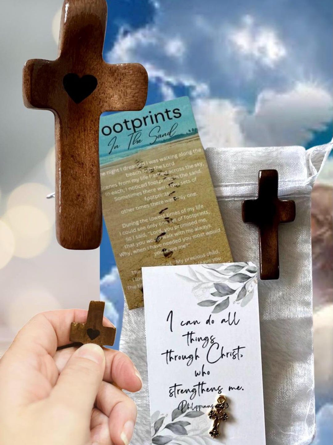 Personalized Wooden Pocket Cross With Name Christian Comfort Cross Gift ...
