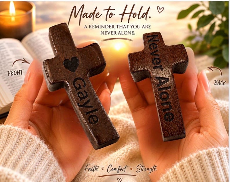 Personalized Scripture Cross, Pocket Prayer Cross, Christian Comfort ...