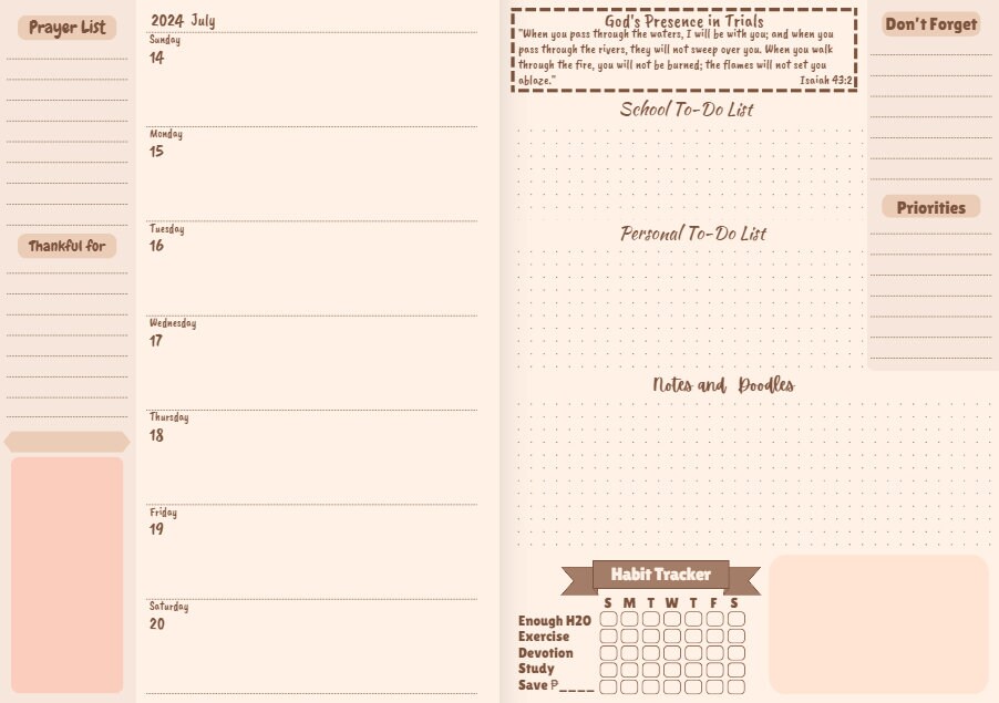 Academic Planner: July 2024-june 2025 - Etsy