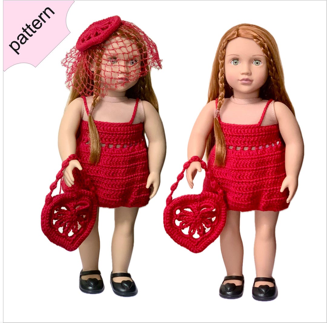 Red Heart Set: Crochet Dress, Bag & Hat Pattern ''LAYLA'' - Etsy