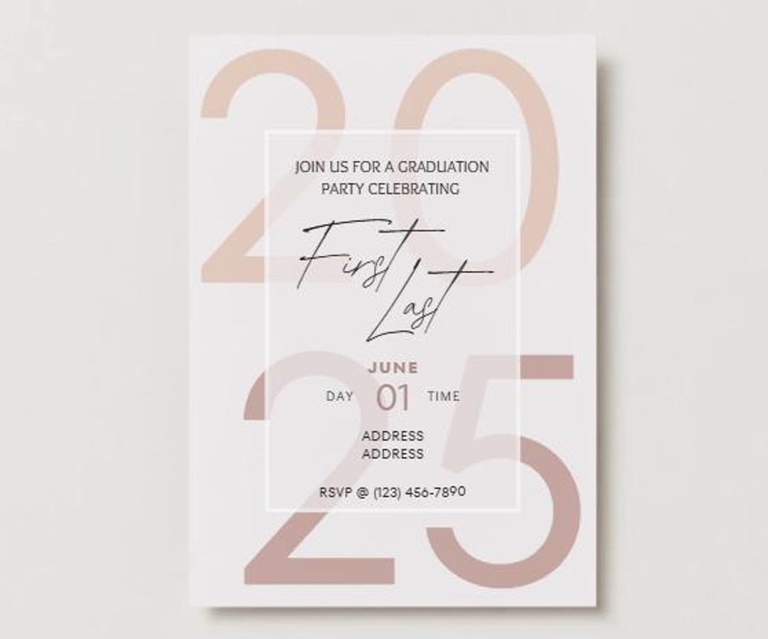 Graduation Invitation - Personalized (details & Color Scheme) - Etsy