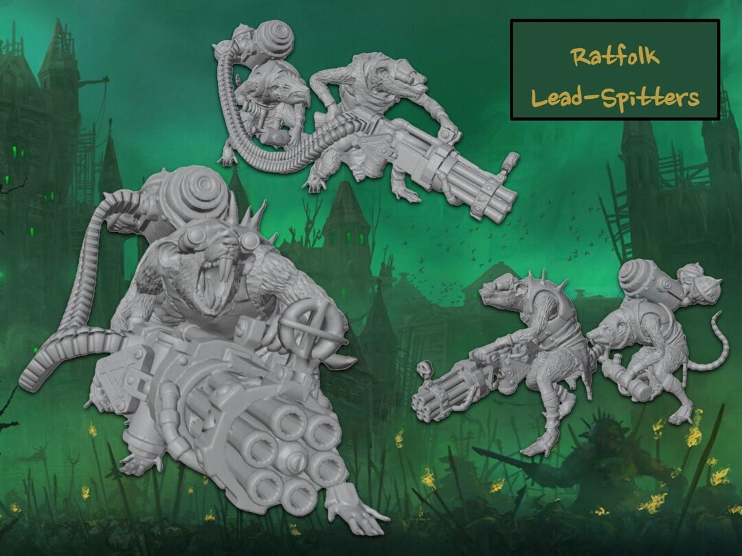 Ratfolk Leadspitters - Roleplaying Miniatures (3 Miniatures Included ...