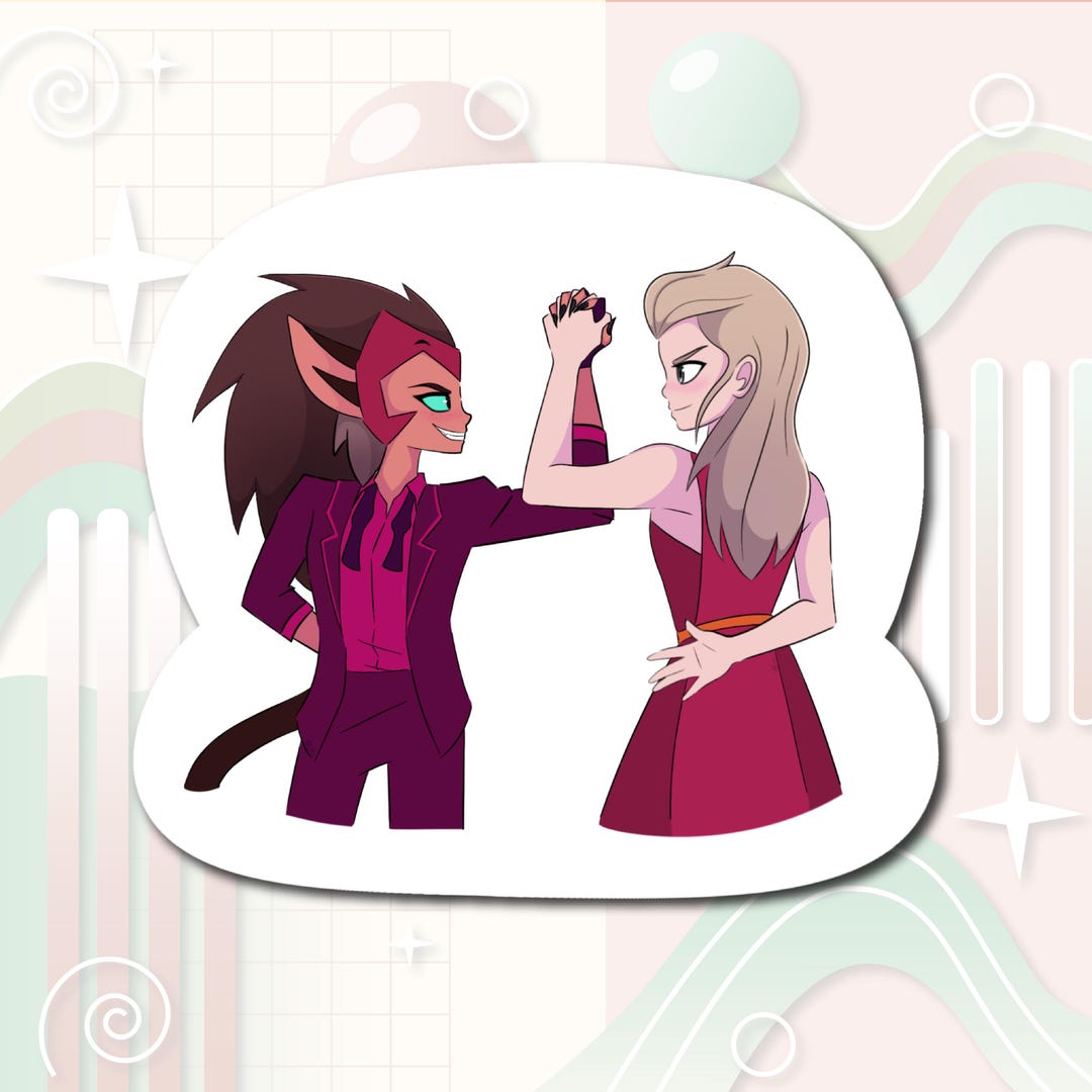 Adora and Catra Dancing Vinyl Sticker - Etsy