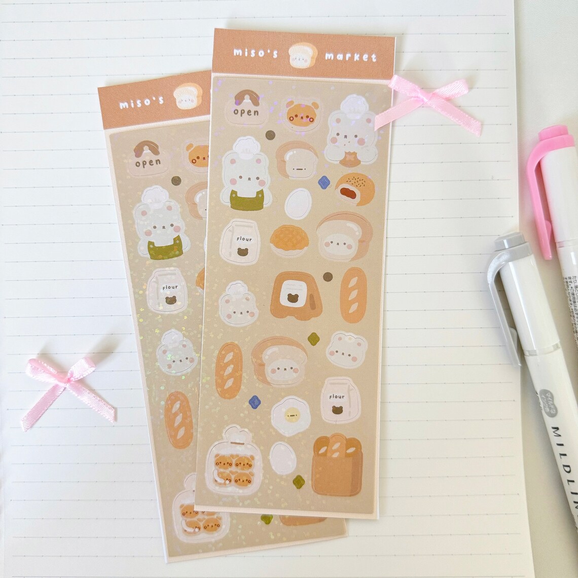 Miso Bakery Holographic Deco Sticker Sheet Journaling, Planner ...