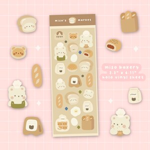 Miso Bakery Holographic Deco Sticker Sheet Journaling, Planner ...