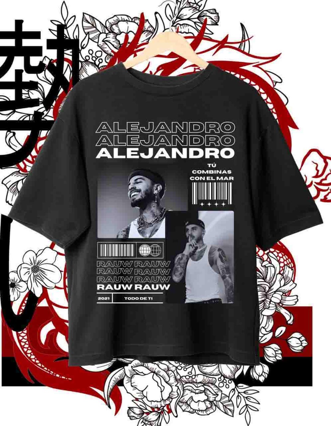 Rauw Alejandro Tshirt, 90s Vintage Tee, Collage Digital Design, Retro ...