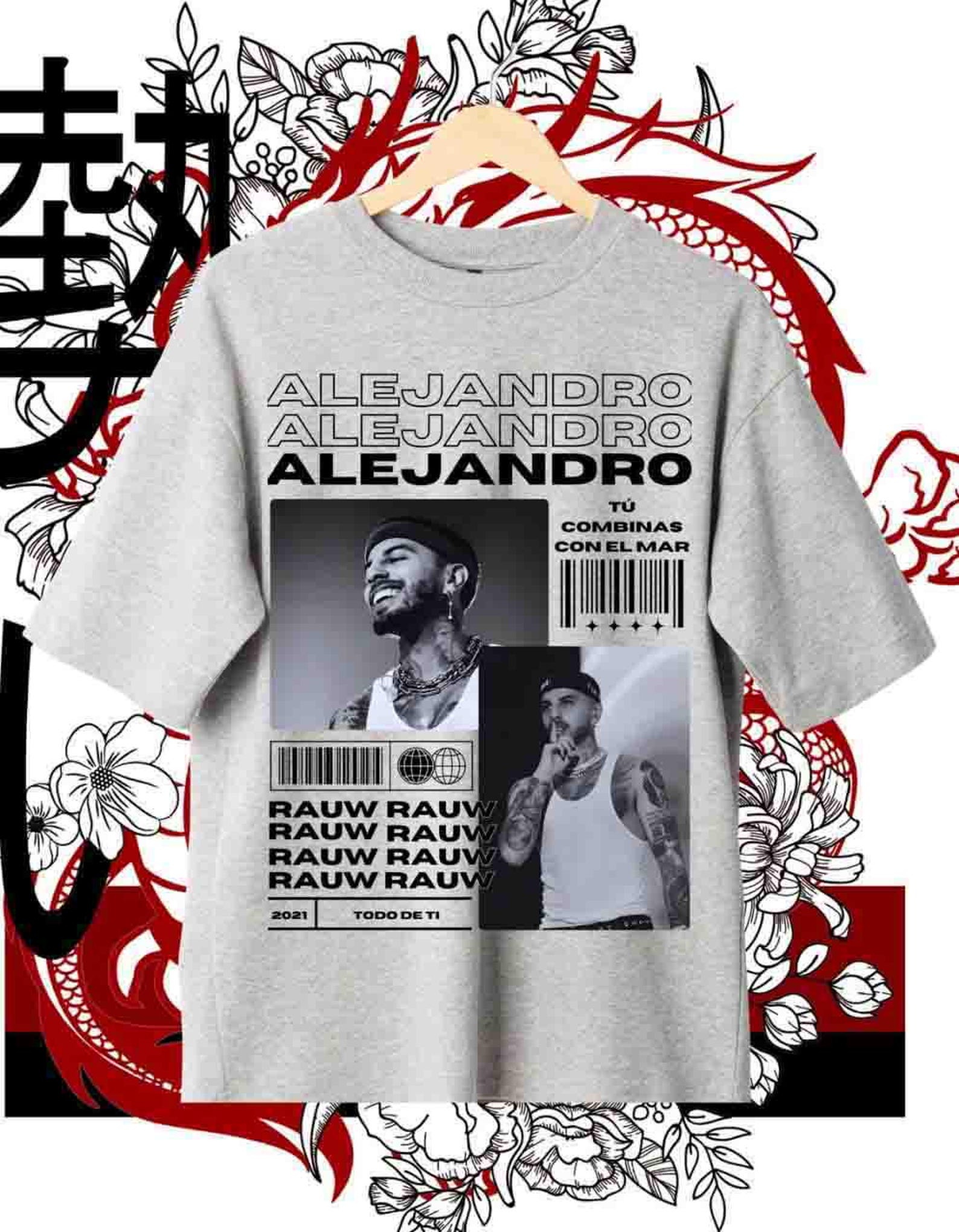 Rauw Alejandro Tshirt, 90s Vintage Tee, Collage Digital Design, Retro ...