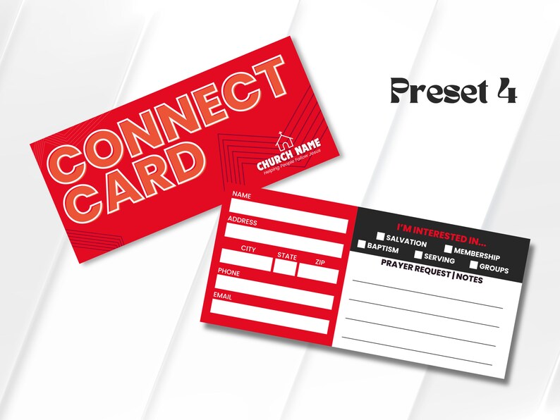 Customizable Church Connect Card Template 10 Preset Designs Canva ...