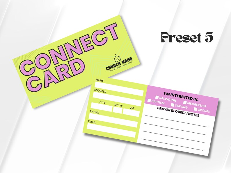 Customizable Church Connect Card Template 10 Preset Designs Canva ...