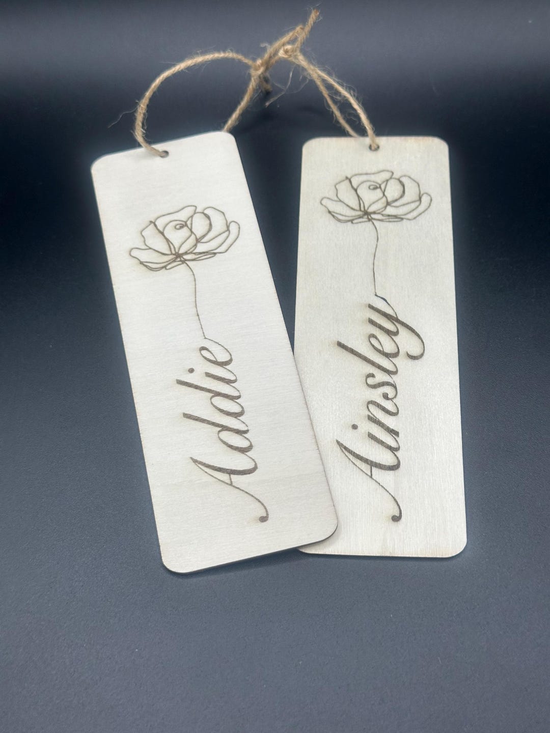 NEW** Custom Laser Engraved Wooden Bookmarks: Floral Design ...