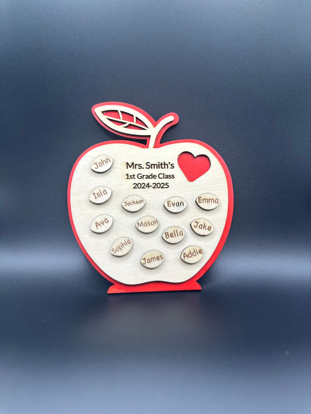 Personalized Back to School Classroom Apple Sign - Custom Teacher Gift ...