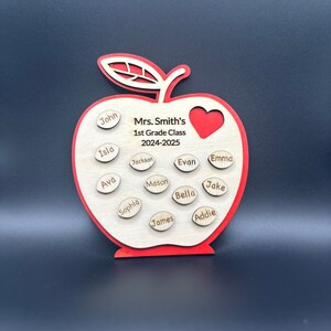 Personalized Back to School Classroom Apple Sign - Custom Teacher Gift ...