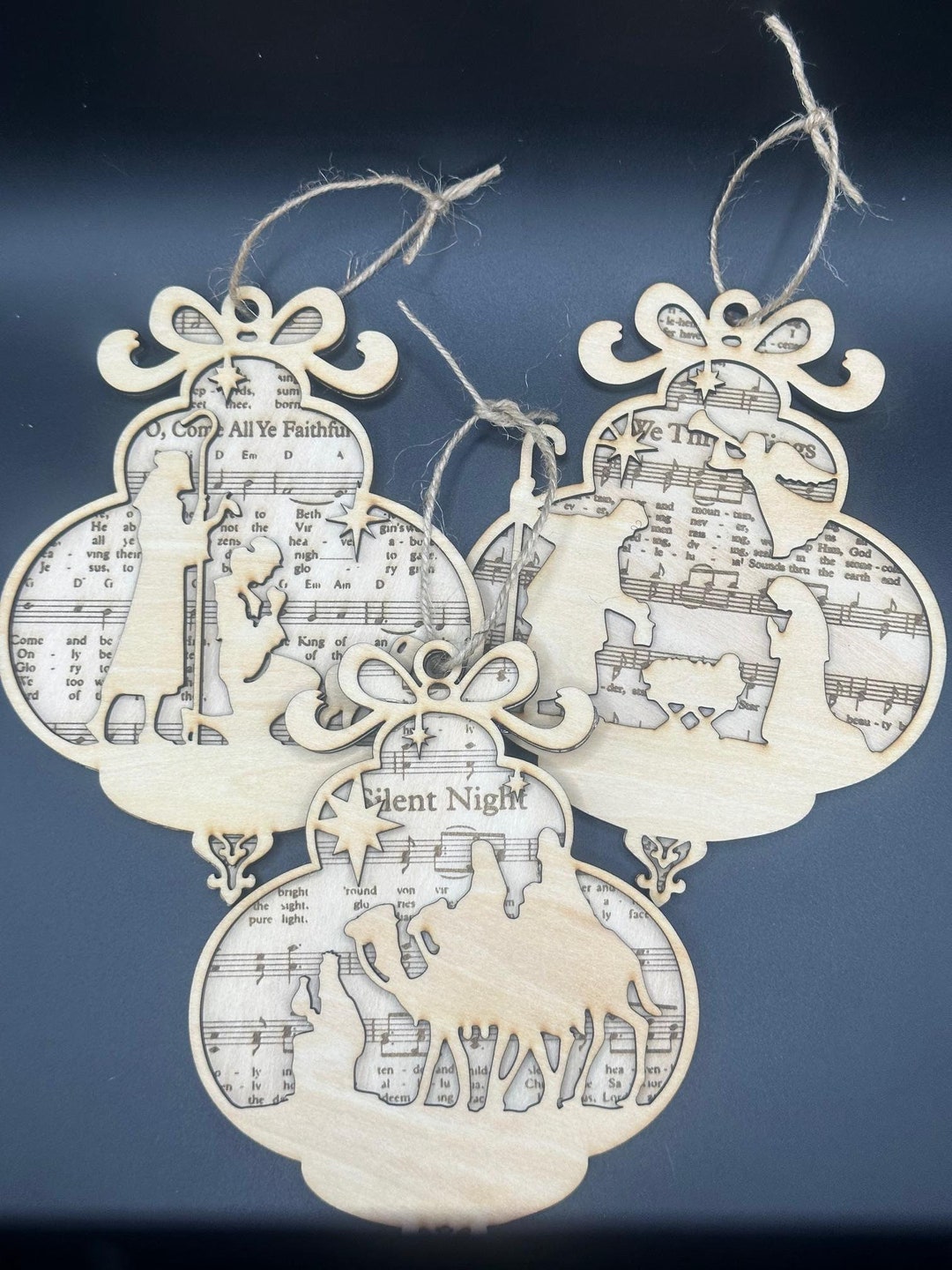 Beautiful Nativity Scene Ornament Adorned With Music Notes From Beloved ...