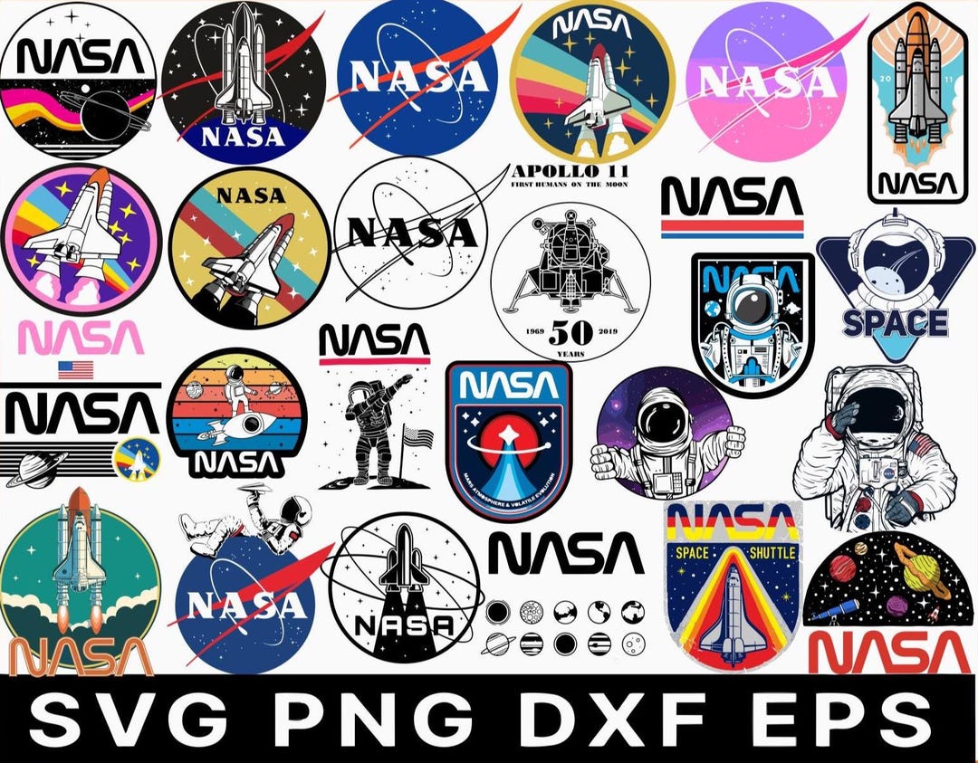 25 diseños de círculos espaciales de la NASA: SVG, PNG, Dxf, Eps ...