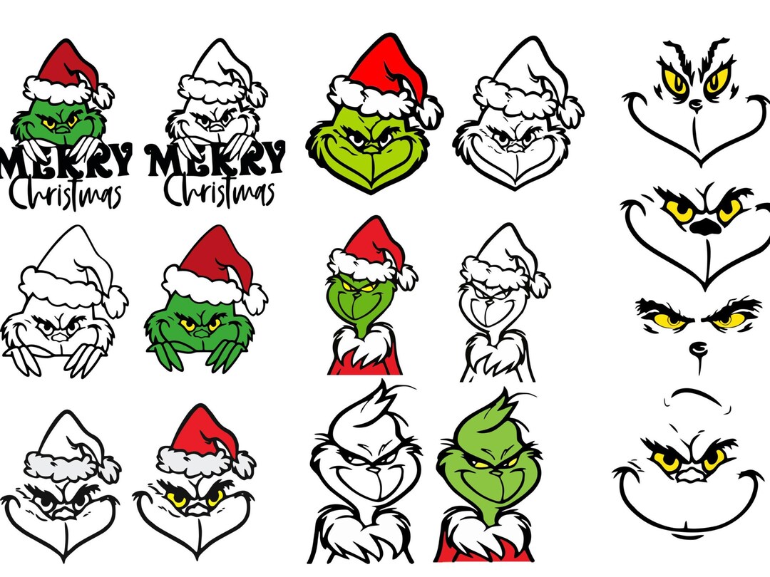Grinch Christmas SVG Png Dxf Eps Bundle: Cricut Cut Files (digital ...
