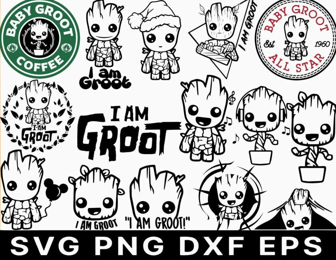 Groot Designs Bundle | SVG, Png, Dxf, Eps Files (digital Download) - Etsy