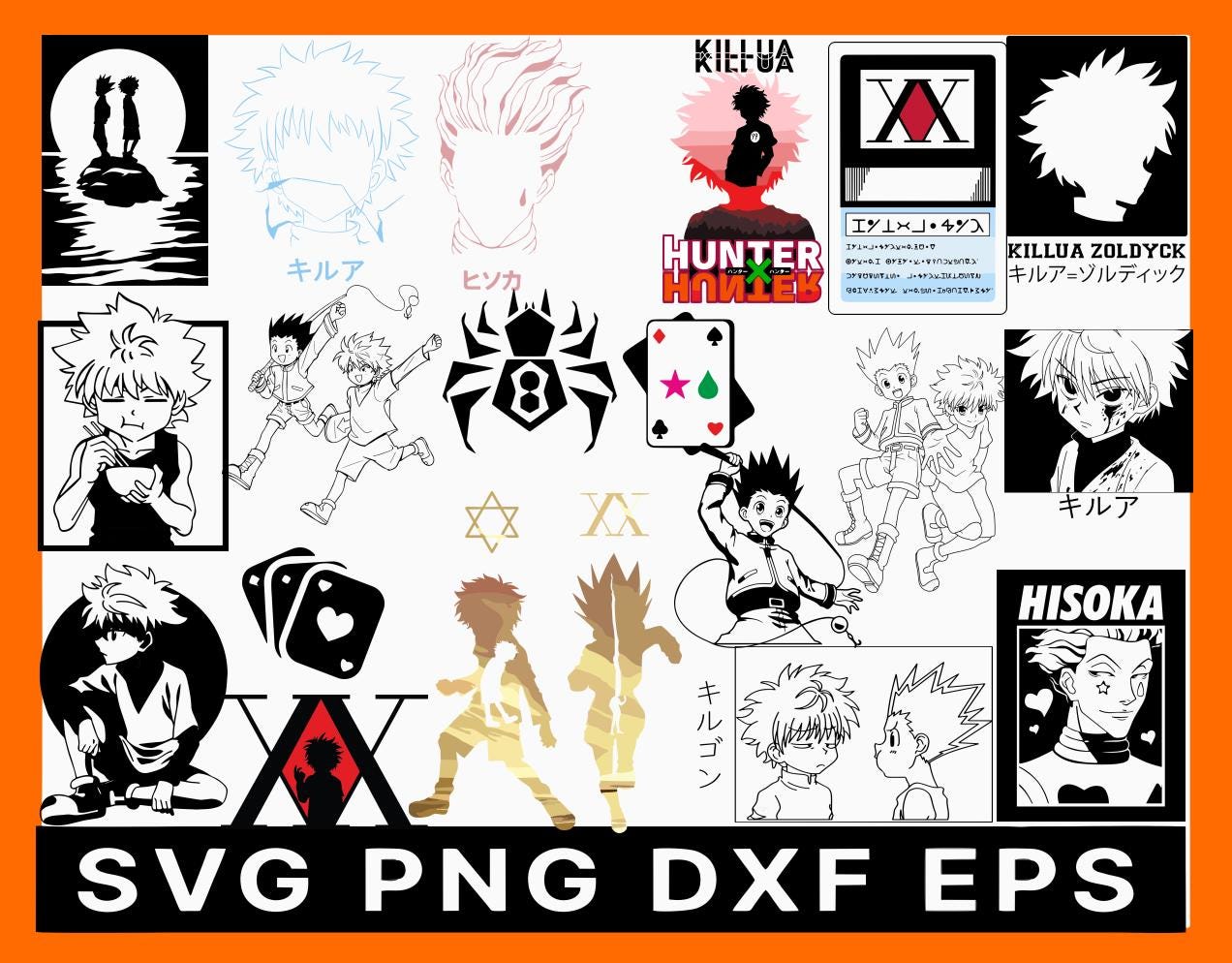 40 Hunter X Hunter Anime Bundle SVG Digital Download HUNTERXHUNTER ...