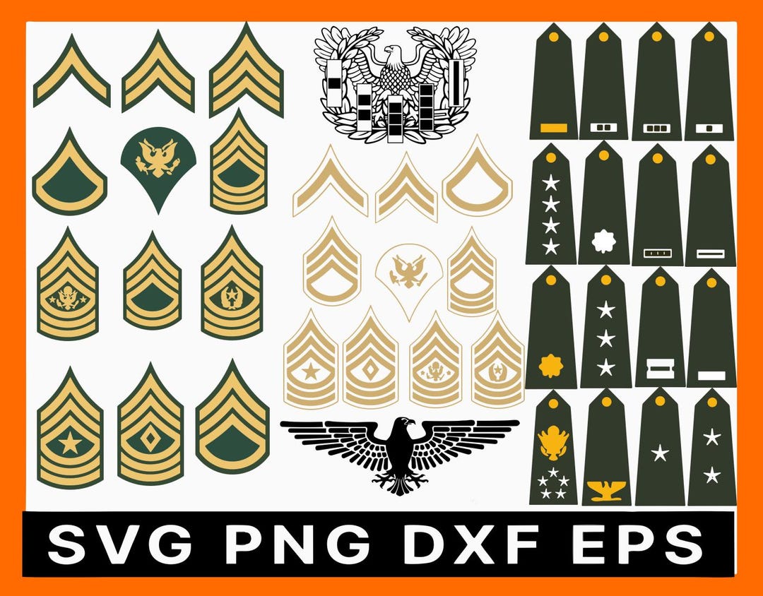 Us Army Ranks Svg,army Enlisted Ranks Svg,enlisted Ranks Png,us Ranks ...