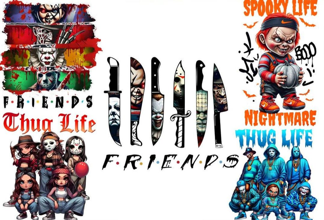 Halloween Horror Characters PNG: Scream Movie Friends Gang (digital ...