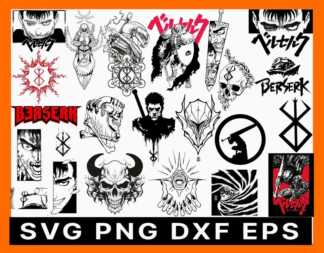 20 Berserk Anime Bundle SVG Digital Download Berserk Anime SVG Anime ...