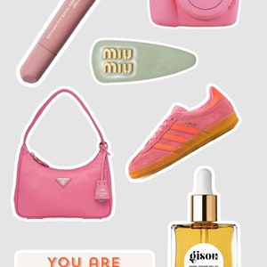 Chic Pink Aesthetic Epoxy Stickers - Trendy 3D Stickers for Iphone ...