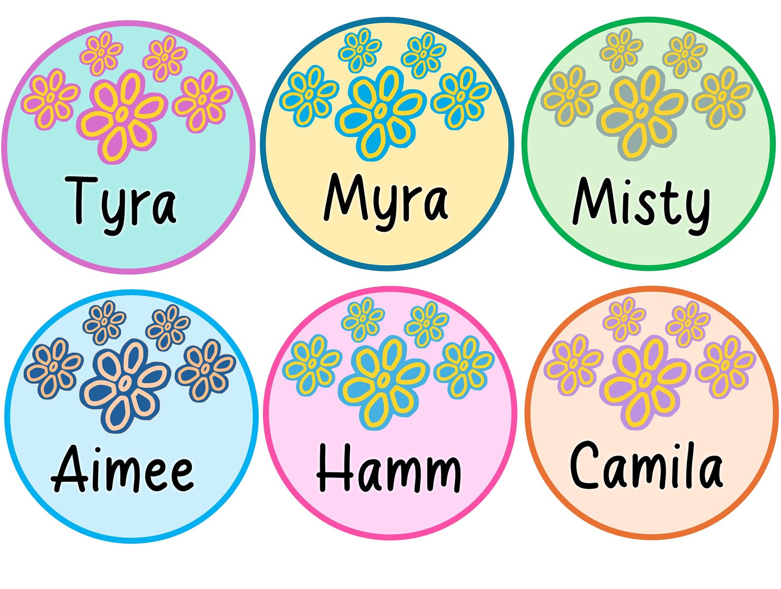 Printable Flowers Classroom Labels,round Floral Classroom Labels ...