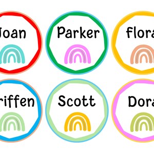 Rainbow Name Tags, Student Name Labels Printable, Editable Tags ...