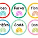 Rainbow Name Tags, Student Name Labels Printable, Editable Tags ...