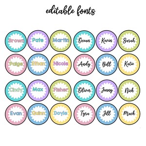 Back to School Student Name Tags, Vibrant Classroom Labels, Round Name ...