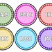 Printable Bright Round Student Name Labels, Circle Name Badges, Name ...