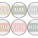 Printable Round Boho Spotty Name Tags, Circular Name Tags, Cubby Labels ...