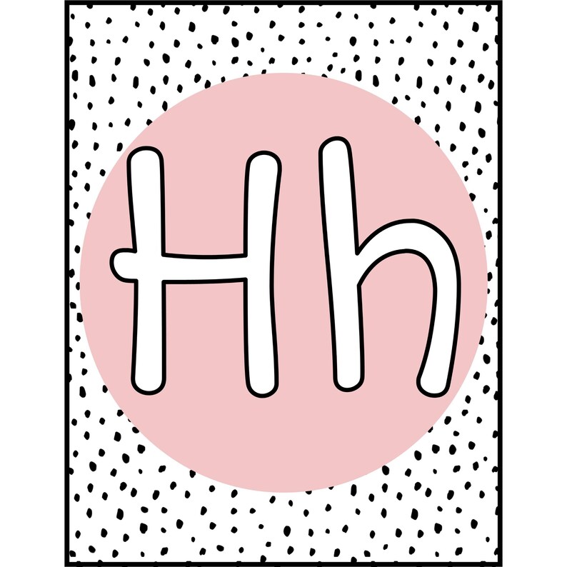 Printable Boho Neutral Spotty Alphabet Posters, Alphabet Posters Wall ...