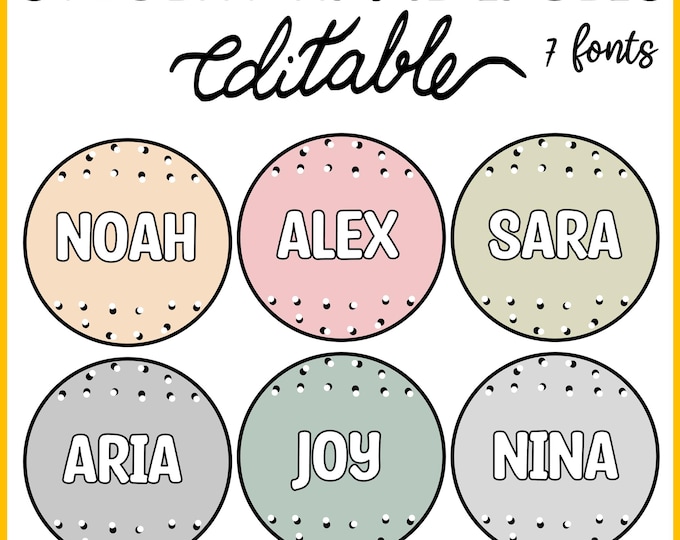 Boho Classroom Name Tags, Neutral Colors, Botanical Graphics (PPTX File ...
