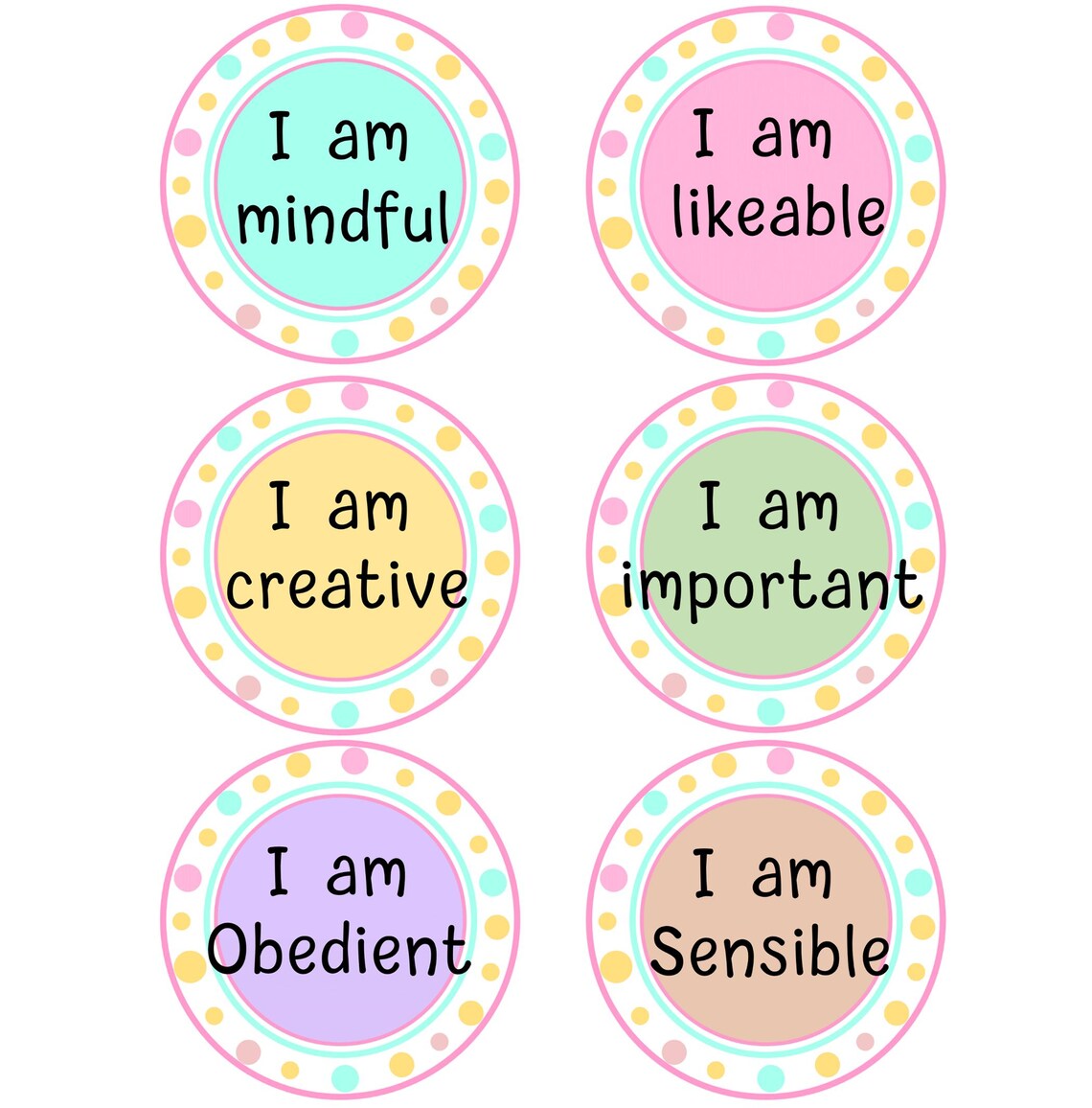 Back to School Printable Pastel Polka Dots Classroom Decor Bundle Pack ...