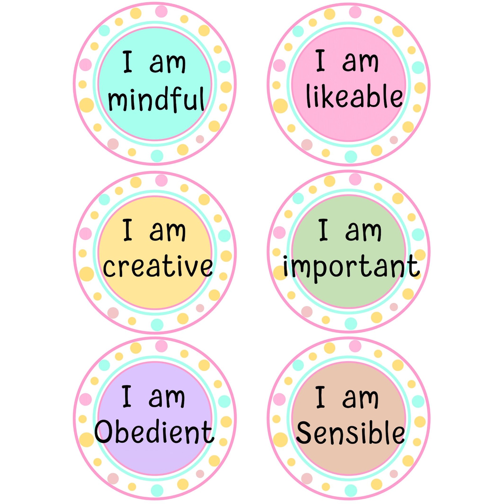 Back to School Printable Pastel Polka Dots Classroom Decor Bundle Pack ...