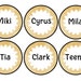 Printable Student Name Labels, Round Vintage Background Name Cards ...