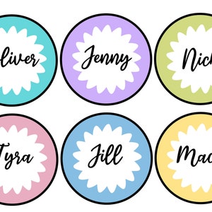 Back to School Student Name Tags, Vibrant Classroom Labels, Round Name ...