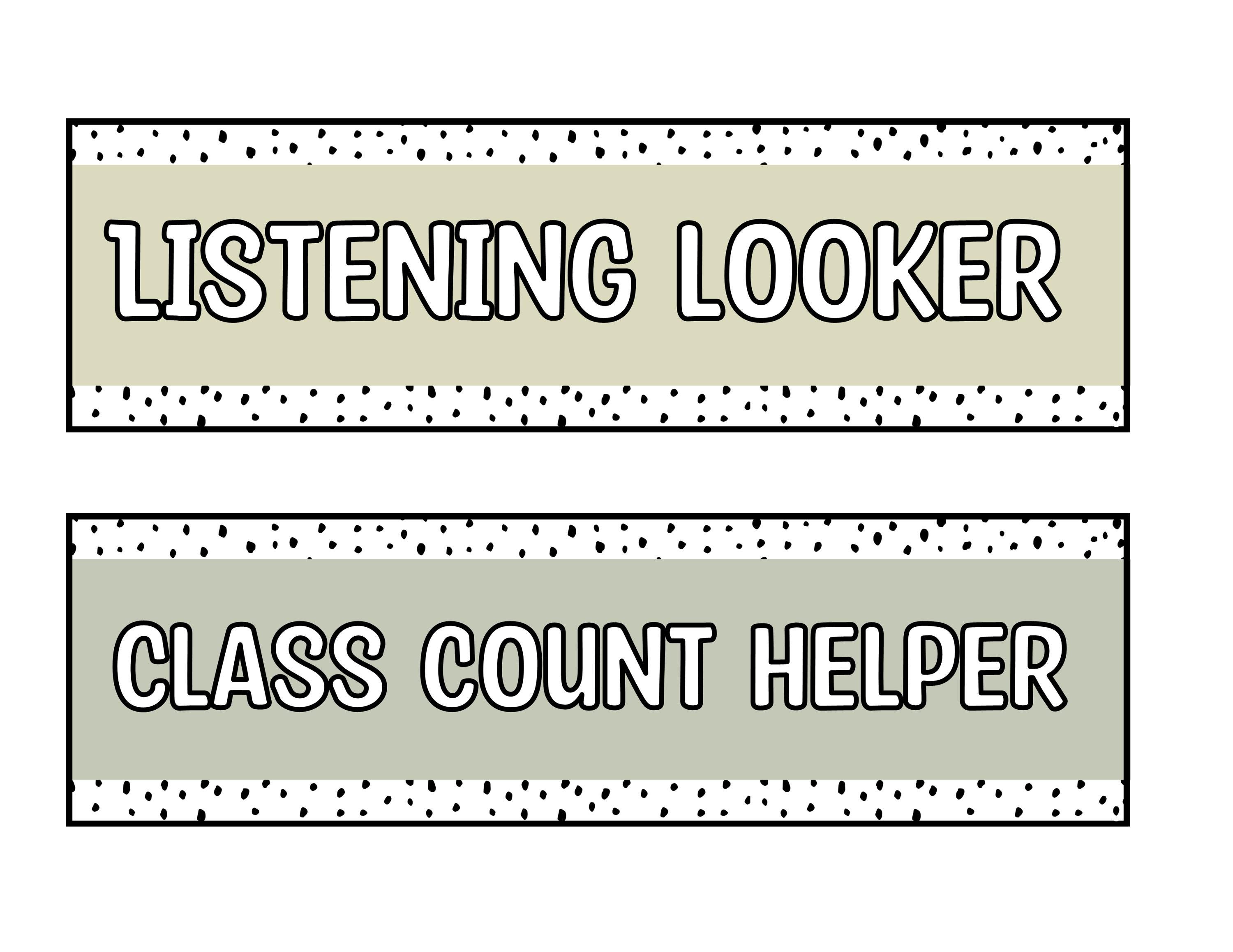 Back to School Printable Boho Neutral Spotty Classroom Jobs Labels ...