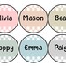 Back to School Round Boho Neutral Checkered Classic Student Name Labels ...
