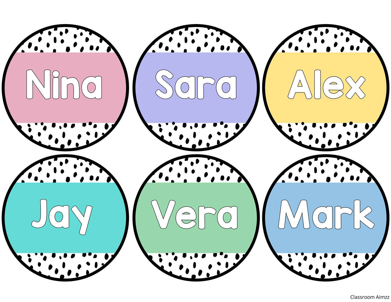 Back to School Bright Spotty Student Name Tags, Name Signs, Classroom ...