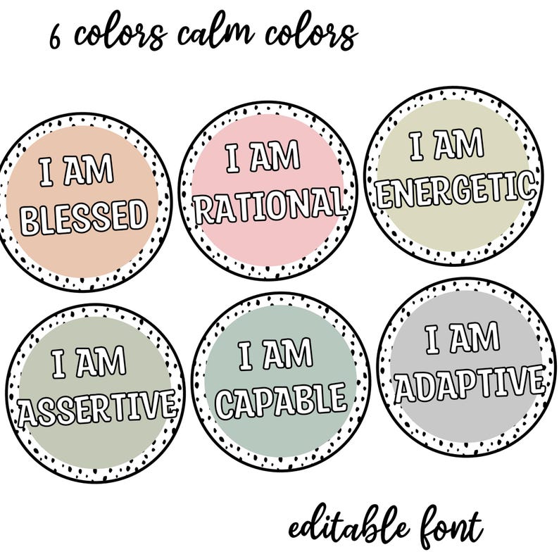 Printable Boho Neutral Spotty Student Affirmation Cards, Affirmation ...