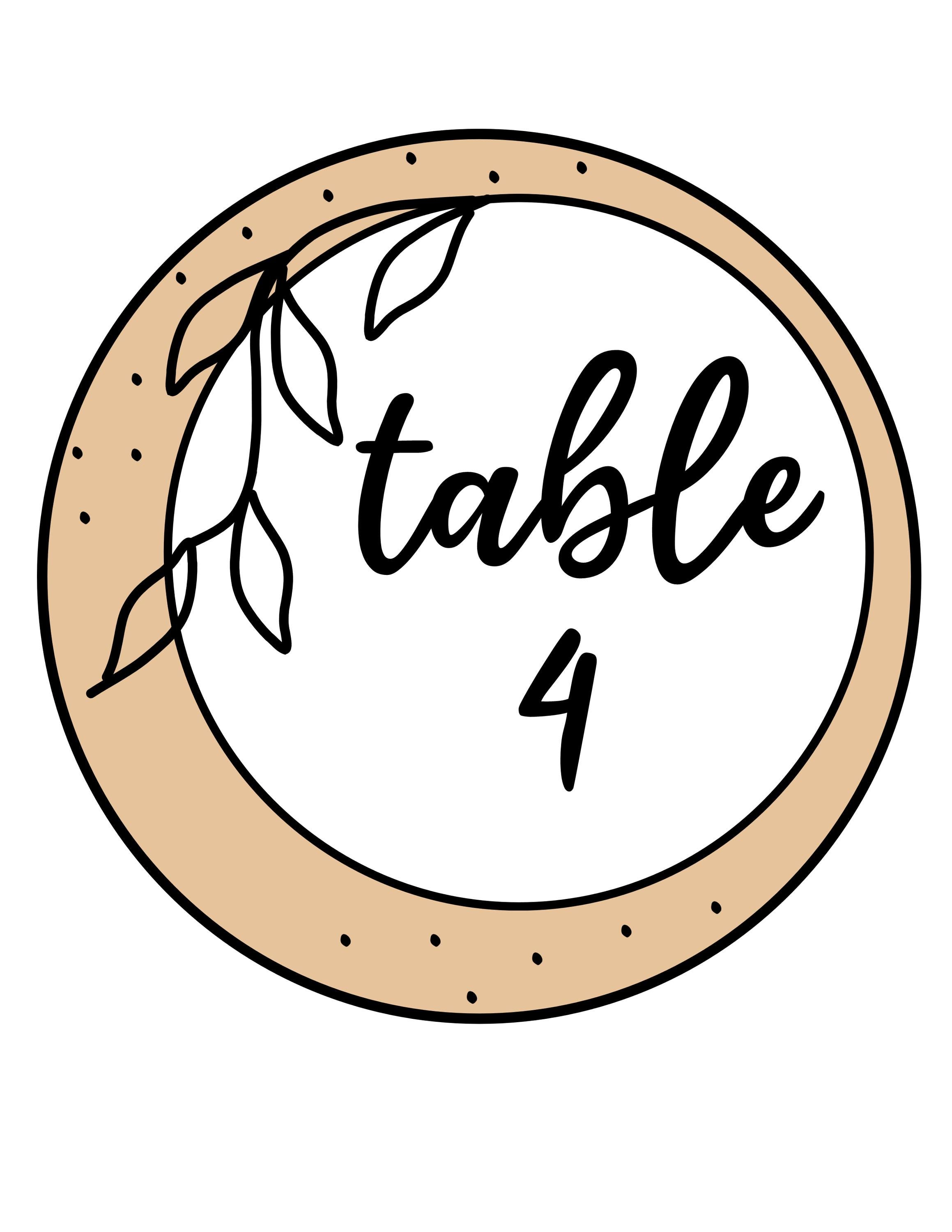 Back to School Printable Table Numbers, Boho Neutral Table, Team and ...