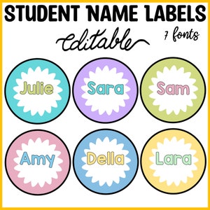 Back to School Student Name Tags, Vibrant Classroom Labels, Round Name ...
