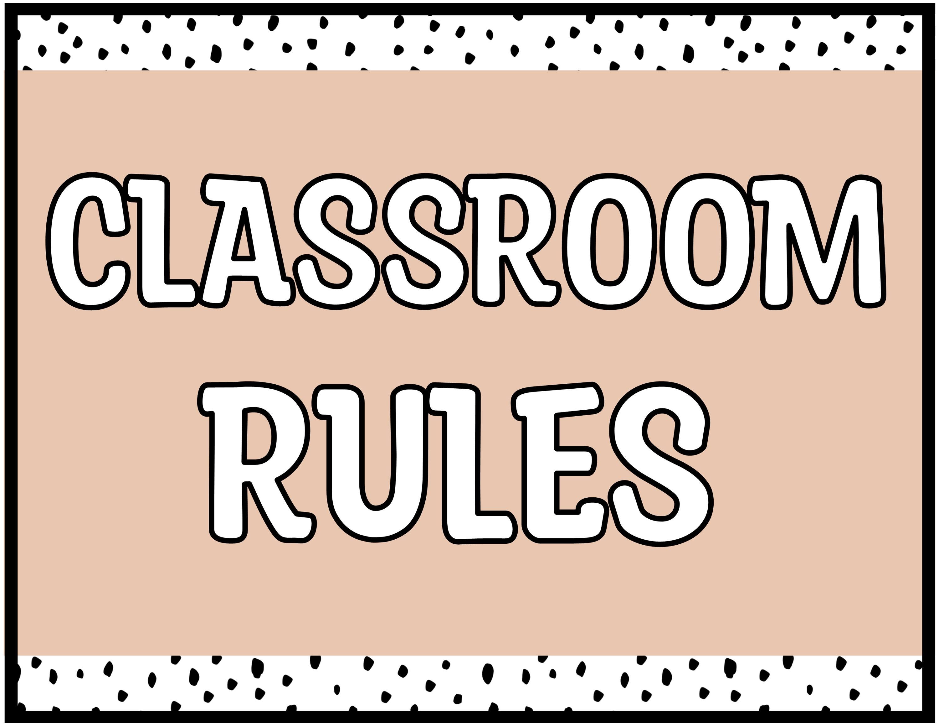 Printable Boho Neutral Spotty Classroom Rules, Editable Classroom Rules ...