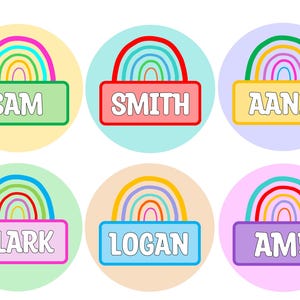 Printable Rainbow Theme Student Name Tags, Name Signs, Classroom Labels ...