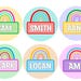 Printable Rainbow Theme Student Name Tags, Name Signs, Classroom Labels ...